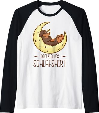 Jimbeels Offizielles Schlafshirt | Dackel Hunde Spruch Welpen Teckel Raglan