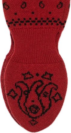 Guest In Residence Intarsia Paisley Knit Scarf - Bordeaux