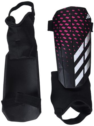 adidas Unisex-Adult Soft Ground Match Predator Shin Guards, Black/White/Team Shock Pink, Large
