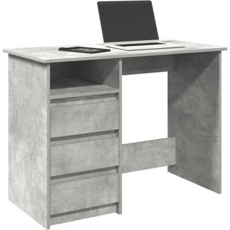 vidaXL Bureau gris b&eacute;ton 102x50x75 cm bois ding&eacute;nierie Vidaxl