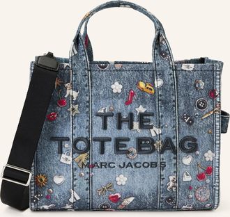 Marc Jacobs Umh&auml;ngetasche The Trompe Loeil Trinket Canvas Medium Tote Bag blau