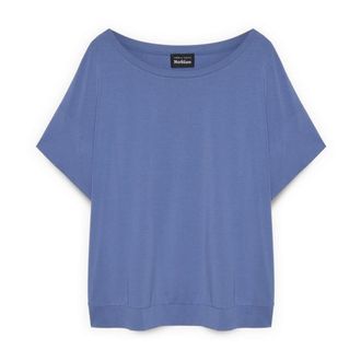 Fiorella Rubino Femme, Tops, Bleu, Taille: 36/38 FR T-shirt en jersey de viscose