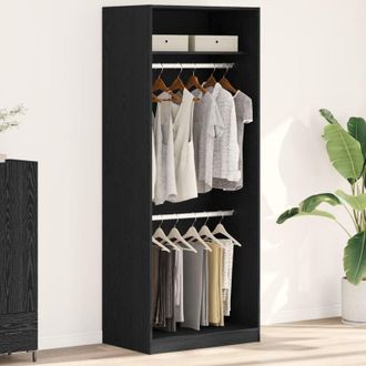 vidaXL Vidaxl - Kleiderschrank Schwarz Eiche 80x50x200 cm Holzwerkstoff