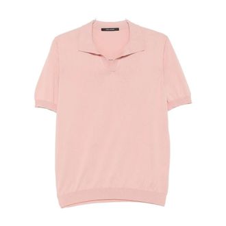 Tagliatore Keith Kurzarm Strick-Polo - - Tops - Herren - Rosa - M
