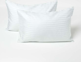 Homescapes 2er-Set Kinder-Kissenbezüge 40x60 cm Aqua, Damast Kissenhüllen 100% ägyptische Baumwolle, Fadendichte 330