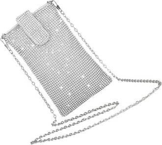 Valiclud Sac Bandoulière Femme Petit Sac Brillant avec Chaîne Croisé pour Téléphone Portefeuille Compact pour Soirée et Fêtes