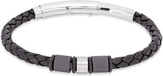 Save Brave Save Brave Ethan Herren Armband aus geflochtenem braunem Leder mit Magnetverschluss aus Edelstahl - Länge 19.5 cm um 1.5 cm verlängerbar - inkl. Schmu