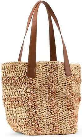 Au Printemps Paris Sac panier &agrave; rayures dor&eacute;es