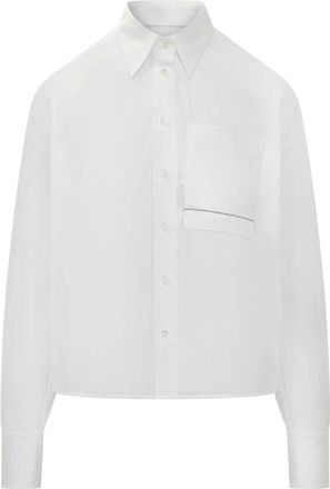 Brunello Cucinelli Femme, Blouses et Chemises, Blanc, Taille: 40 FR Chemise en popeline de coton