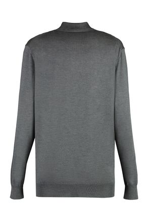 Prada Womens Polo Shirt Long Sleeve Grey Silk Tops