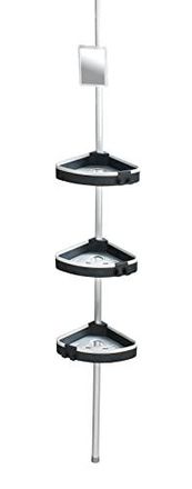 WENKO 22827100 Étagère de Douche Télescopique Wave Plastique Argent 60 x 20.5 x 7 cm