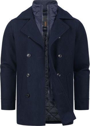 Indicode Herren INLunil Kurzmantel mit Stehkragen | Herrenmantel Mantel aus Wollmix f&uuml;r M&auml;nner Sky Captain, XL