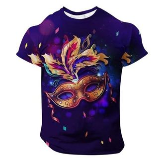 Generic Chemises de carnaval pour homme - Chemises de f&ecirc;te hawa&iuml;enne - Doux et confortable - Coupe ajust&eacute;e - Imprim&eacute; tendance - Festival - En &eacute;lasthanne, C-bl