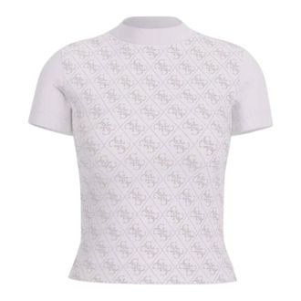 Guess Mock Neck T-Shirt - - Tops - Damen - Wei&szlig; - L