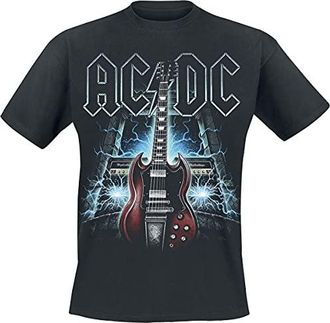 AC/DC High Voltage Guitar Unisexe T-Shirt Manches Courtes Noir XXL 100% Coton Regular/Coupe Standard