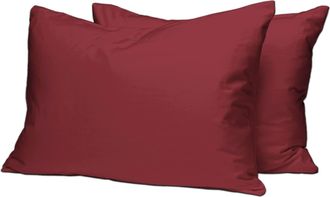 Pizuna Luxuri&ouml;ser Soft-Satin 2er Pack Kissenbezug 50 x 75 cm Rio Rood, 400 Fadenzahl Baumwolle Quadratisch Kissenbez&uuml;ge, 100% Langstapel Baumwolle Nur Kissen