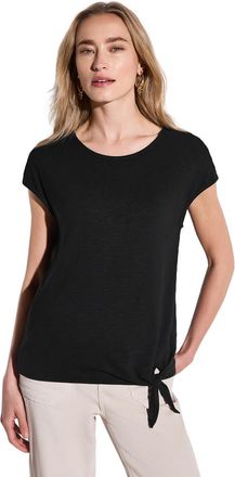 Street One Damen A323307 Shirt mit Knotendetail, Schwarz, 40