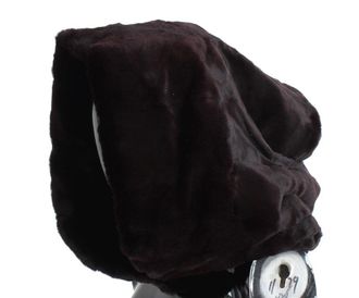 Dolce & Gabbana Womens Purple Weasel Fur Crochet Hood Scarf Hat Gray
