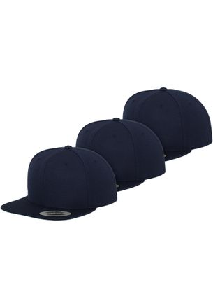 Flexfit Classic Snapback 3-Pack Navy+Navy+Navy, one Size