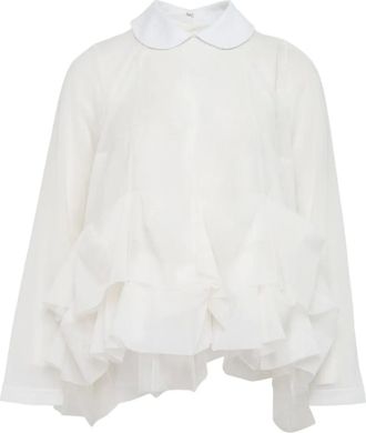 Comme Des Garçons Bluse mit Rüschen - Weiß