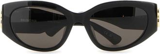 Balenciaga Cat-Eye-Sonnenbrille mit Logo-Schild - Schwarz