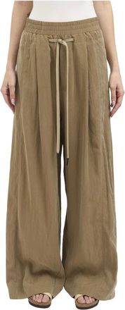 Andrea Ya'aqov Femme, Pantalons, Beige, Taille: 38 FR Wide Lyocell Pantalons