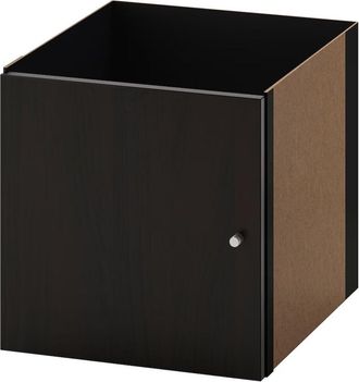 IKEA Ikea KALLAX Einsatz mit Tür, Schwarz-Braun 33x33 cm, 602.781.70, Eichenoptik