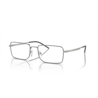Emporio Armani unisex, Accessoires, Gris, Taille: 56 MM Montures de Lunettes Argent Mat et Bleu
