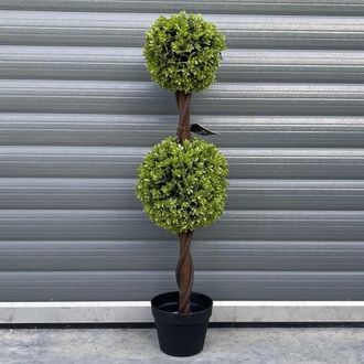 Leaf Künstliche Buchsbaumbäume, 90 cm, Doppelkugel