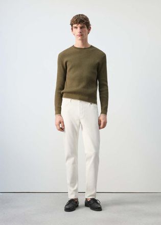 Mango Jean Patrick slim fit Ultra Soft Touch blanc cass&eacute; - Homme - 38 - MANGO MAN