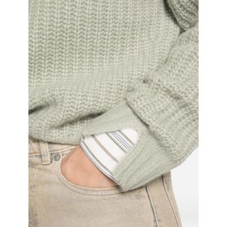 Allude Ribbed-Knit Cashmere and Silk Sweater - Green