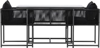 ebuy24 Noto Caf&eacute;-Set 1 Esstisch, 2 St&uuml;hle schwarz