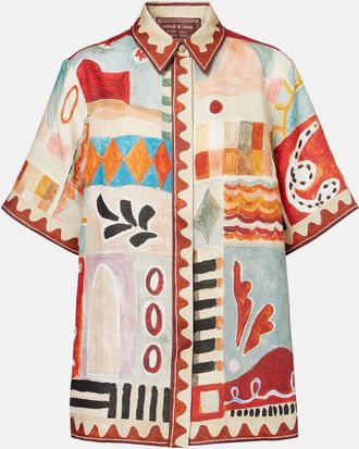Alemais Alémais X LRNCE Bedrucktes Hemd Michelle aus Leinen
