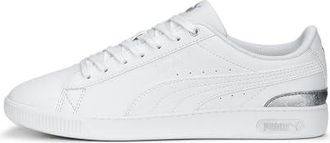Puma Baskets Vikky V3 Space Metallics pour Femme, Blanc argenté Mat Gris métallisé, 35.5 EU