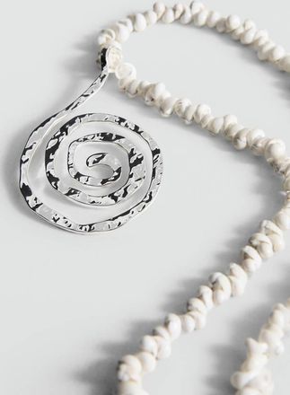 Mango Collier coquillages spirale argent - Femme - Taille unique - MANGO