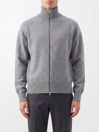Extreme Cashmere Cardigan zipp&eacute; &agrave; col roul&eacute; en cachemire