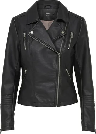 Only Only, Femme, Vestes, Noir, Taille: 38 FR Onlgemma Veste en cuir synth&eacute;tique