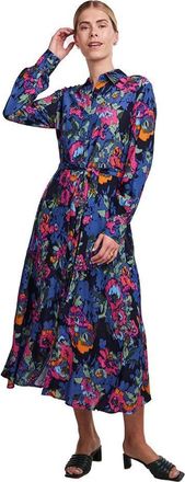 Vero Moda Y.A.S Damen YASFIMA LS Long Shirt Dress S. NOOS Midikleid, Garden Topiary/AOP:Blury Print, XS