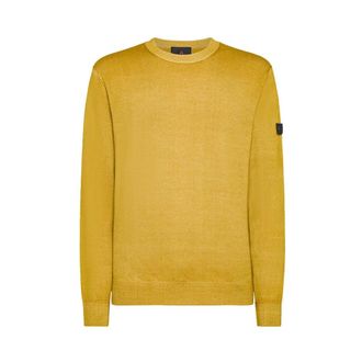 Peuterey Gestrickter Wollpullover Acid Washed - - Knitwear - Herren - Gelb - L