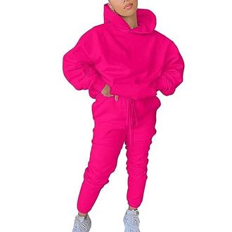 Generic Ensemble de surv&ecirc;tement pour femme - Couleur unie - Mode - Loisirs - Sports - Manches longues - Deux printemps et hiver - Tenue de d&eacute;tente 3 pi&egrave;ces po