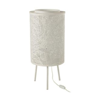 Paris Prix Lampe &agrave; Poser en M&eacute;tal Perfor&eacute;e 65cm Blanc