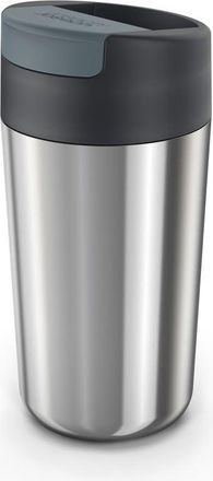 Joseph Joseph Sipp Reisebecher, Hygienischer, auslaufsicherer wiederverwendbarer Becher, Kaffee & Tee Isolierter Becher mit Deckel - 454 ml (16 fl. oz) - Stahl