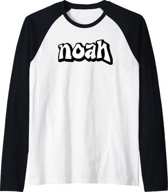 BDAZ Noah Graffiti Personalisierter Name Schwarz Wei&szlig; Schriftzug Raglan