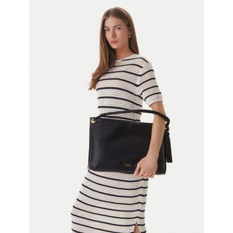 Tommy Hilfiger Handtasche Tommy Hilfiger Th Statement Leather Bag AW0AW18621 Schwarz