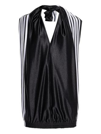 Balenciaga B-Ausschnitt-Minikleid mit Streifendetail - Schwarz