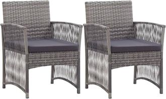 vidaXL Fauteuils de jardin coussins lot de 2 Anthracite Résine tressée vidaXL