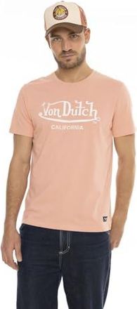 Von Dutch Tee Shirt Homme 100% Coton, T-Shirt Homme First, Regular fit & Manches Courtes, Rose Taille XXL