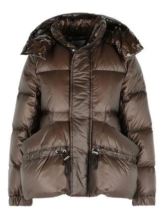 sacai doudoune &agrave; capuche amovible - Marron