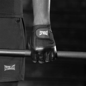 Everlast Unisex Leder Fitness Handschuhe Schwarz Medium