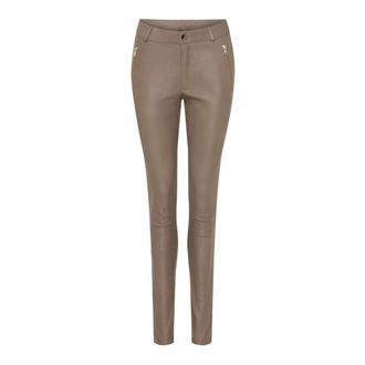 Notyz Sattel-Zip-Leggings Taupe Gold Akz - - Trousers - Damen - Grau - XL